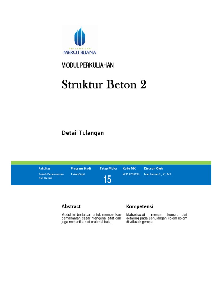 Modul 15 - Detail Tulangan | PDF