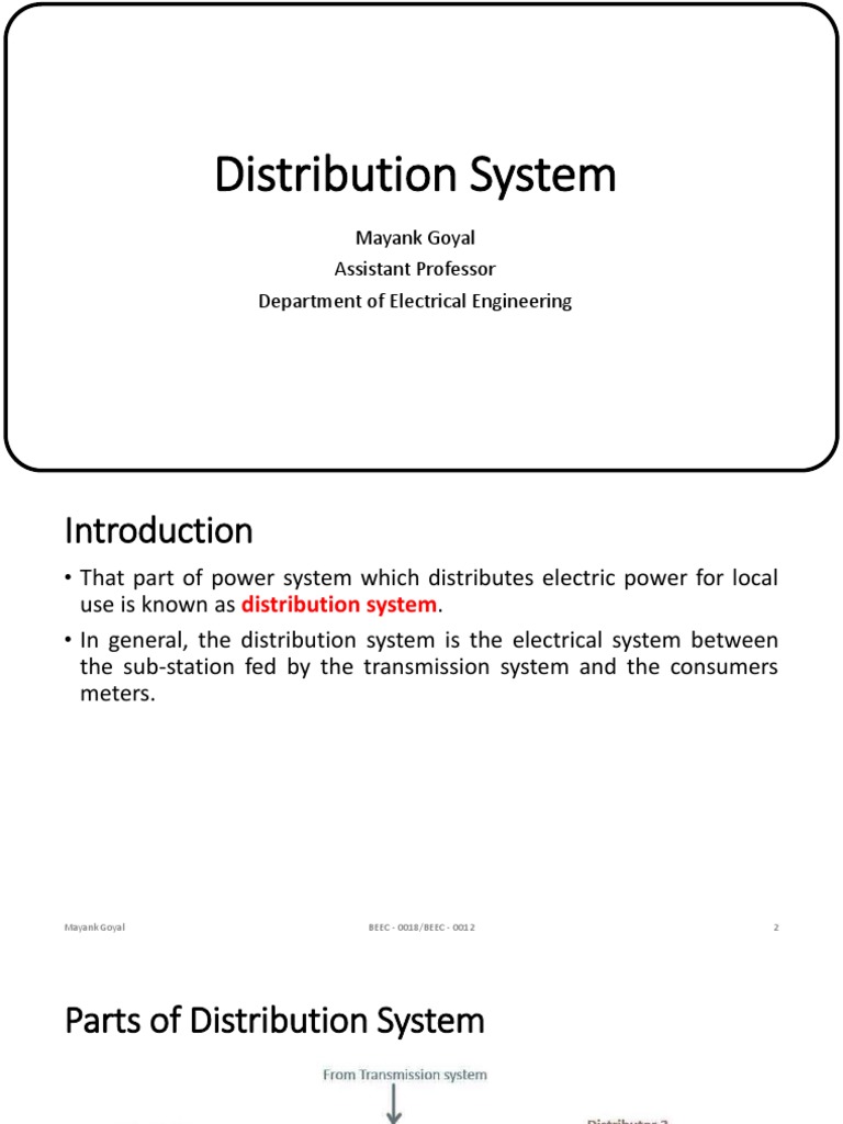 Distribution System | PDF | Electric Power Distribution | Electrical Substation