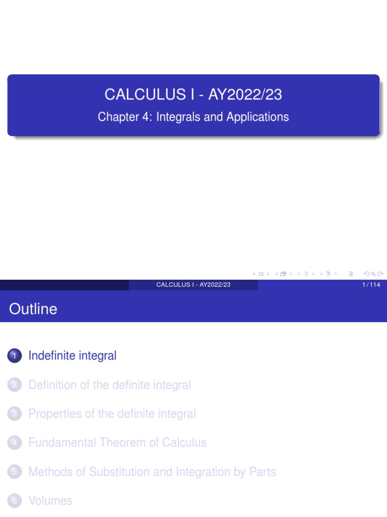 Calculus I Chapter 4 (Printed Version) | PDF | Integral | Volume