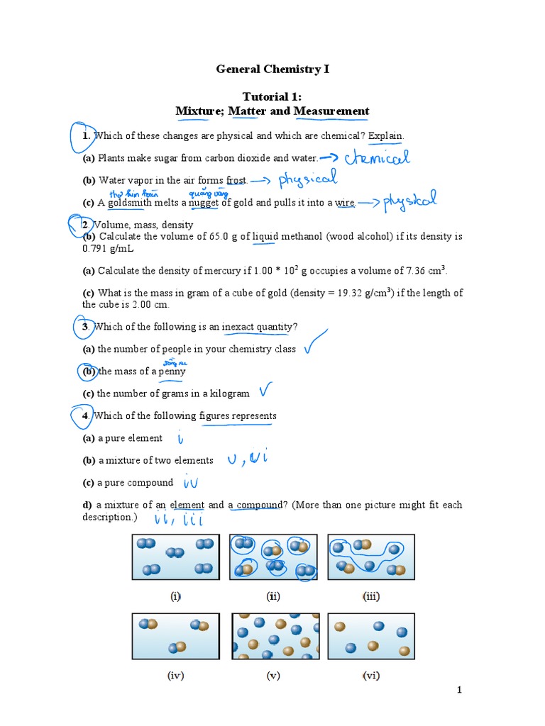Tutorial 1 1 | PDF | Density | Water