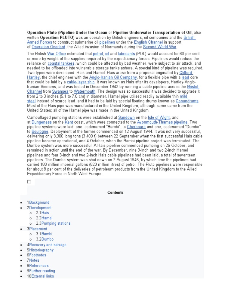 Operation Pluto | PDF