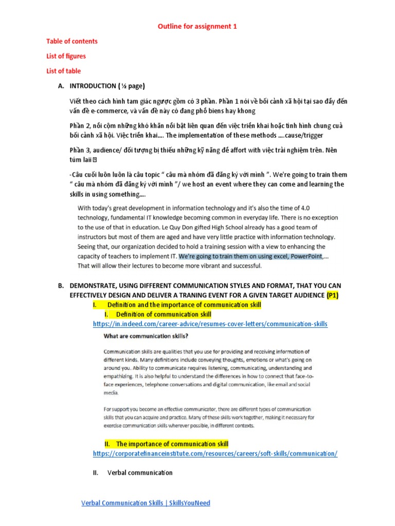 Outline For Assignment 1 - Professional Practice - TranLQ | PDF