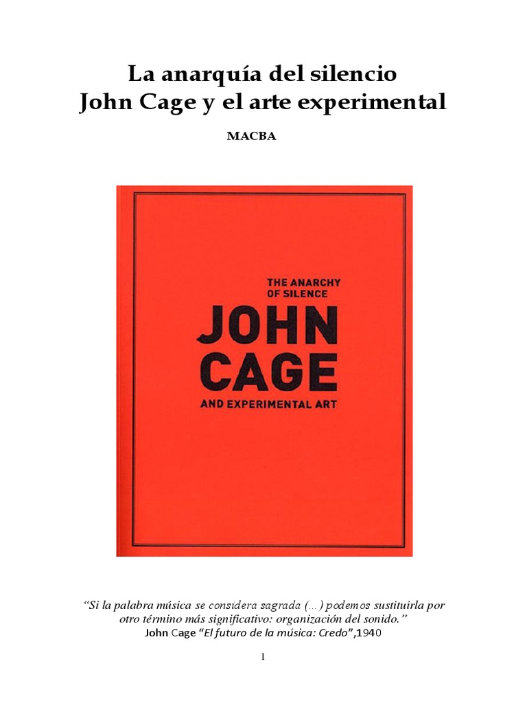 VV - Aa. John Cage | PDF | Las artes | Las artes escénicas