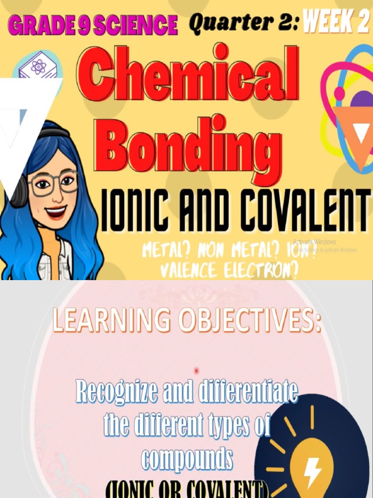 Science 9 - Q2 Lesson 2 CHEMICAL BONDING | PDF