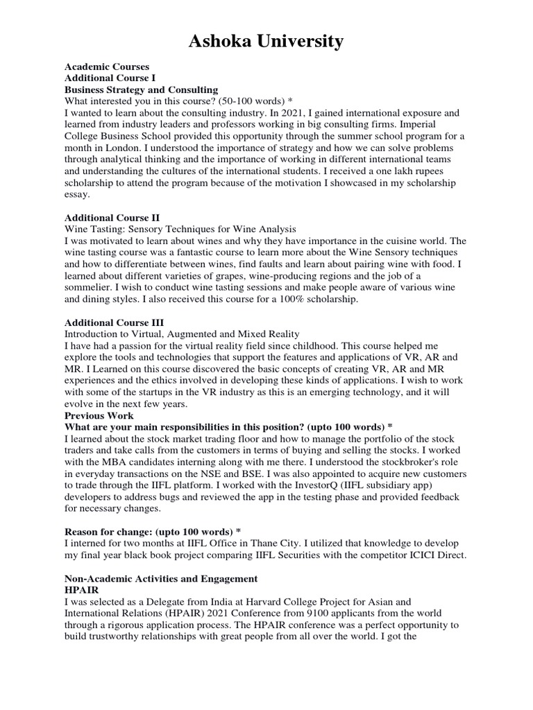 Ashoka University | PDF