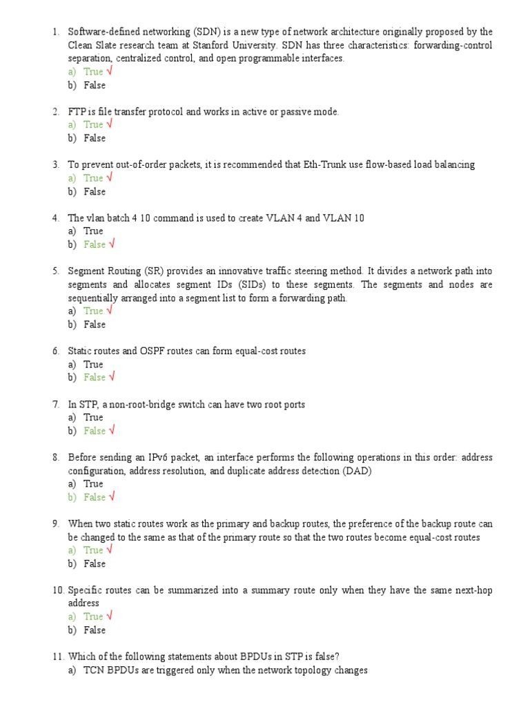 A) True | PDF | Ip Address | I Pv6