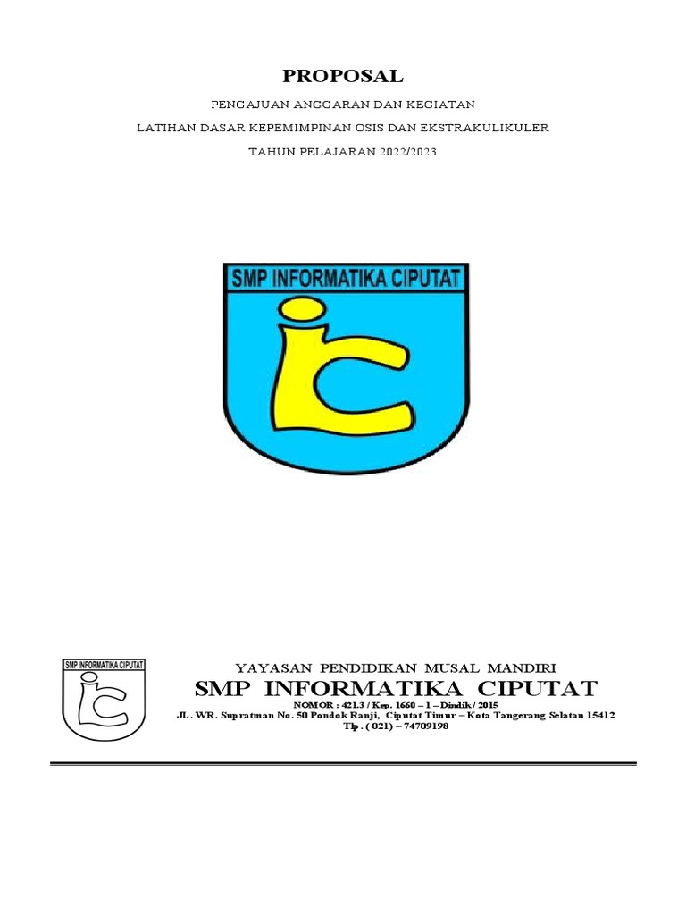 Proposal LDK OSIS SMP Informatika Ciputat | PDF | Karier & Perkembangan