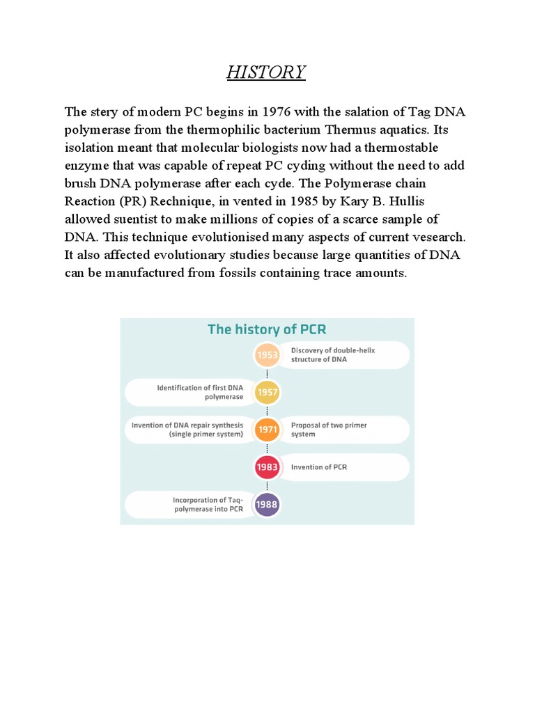 History | PDF | Polymerase Chain Reaction | Primer (Molecular Biology)