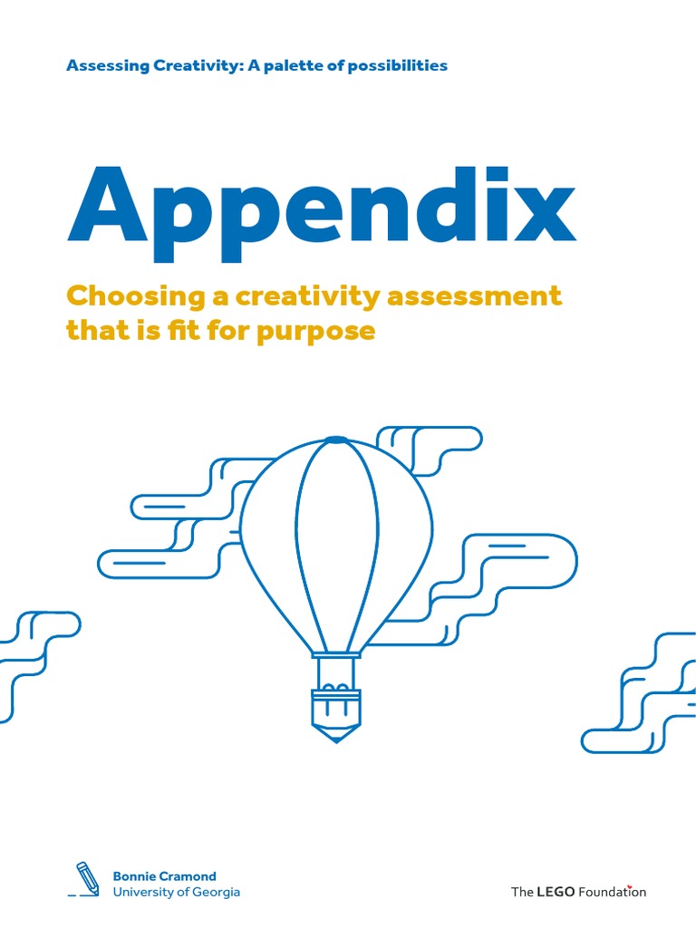 Appendix Assessingcreativity PDF | PDF | Creativity | Cognition