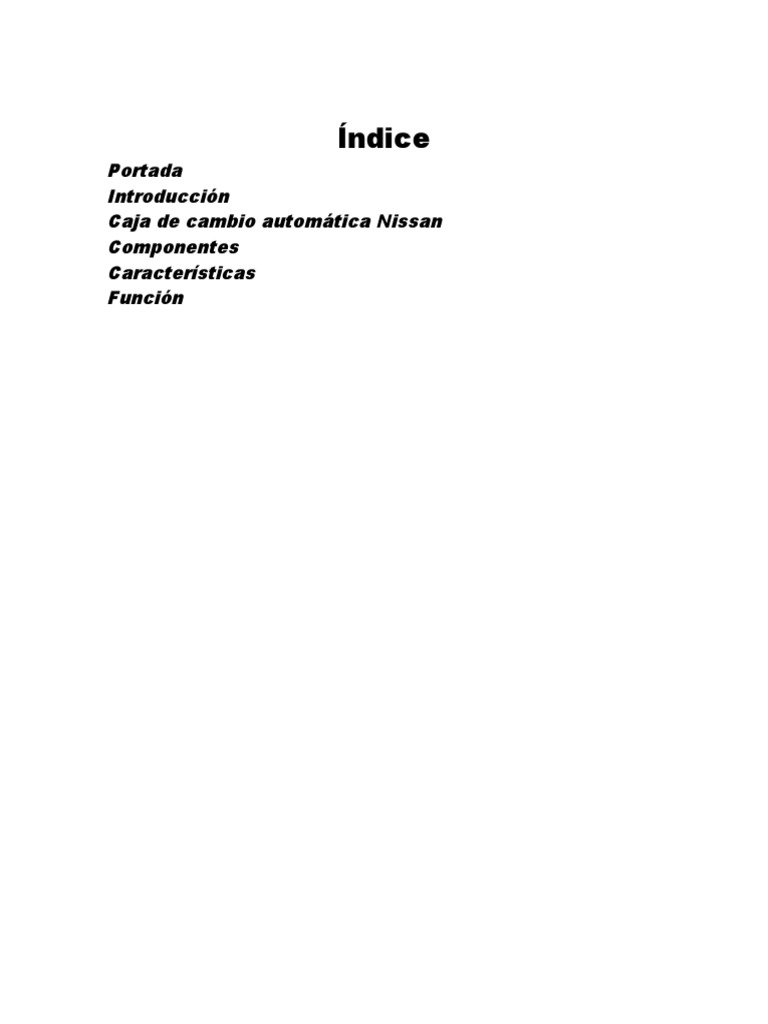 Caja de Cambio Automatica de Una Nissan | PDF | Transmisión automática ...