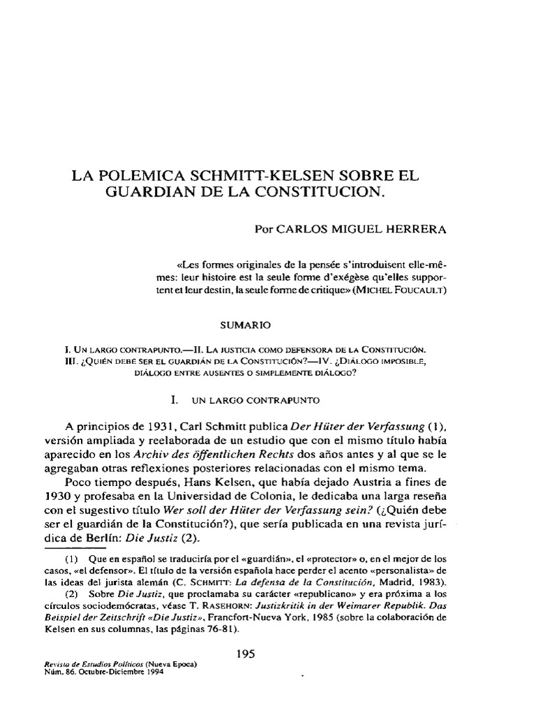 Debate Kelsen Vs Schmitt | PDF | Historia