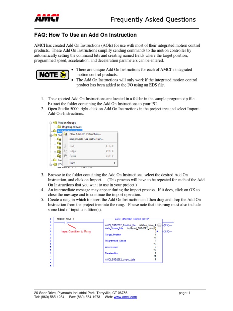 FAQ Using Add On Instructions | PDF | Acceleration | Software