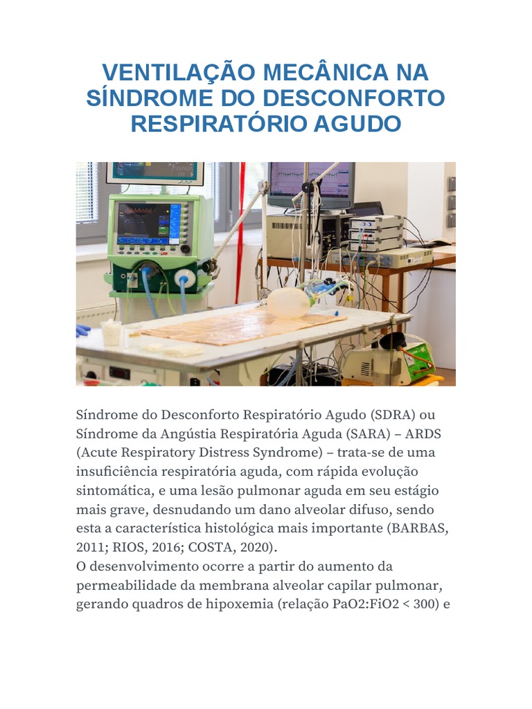 Ventilação Mecânica Na Síndrome Do Desconforto Respiratório Agudo | PDF ...