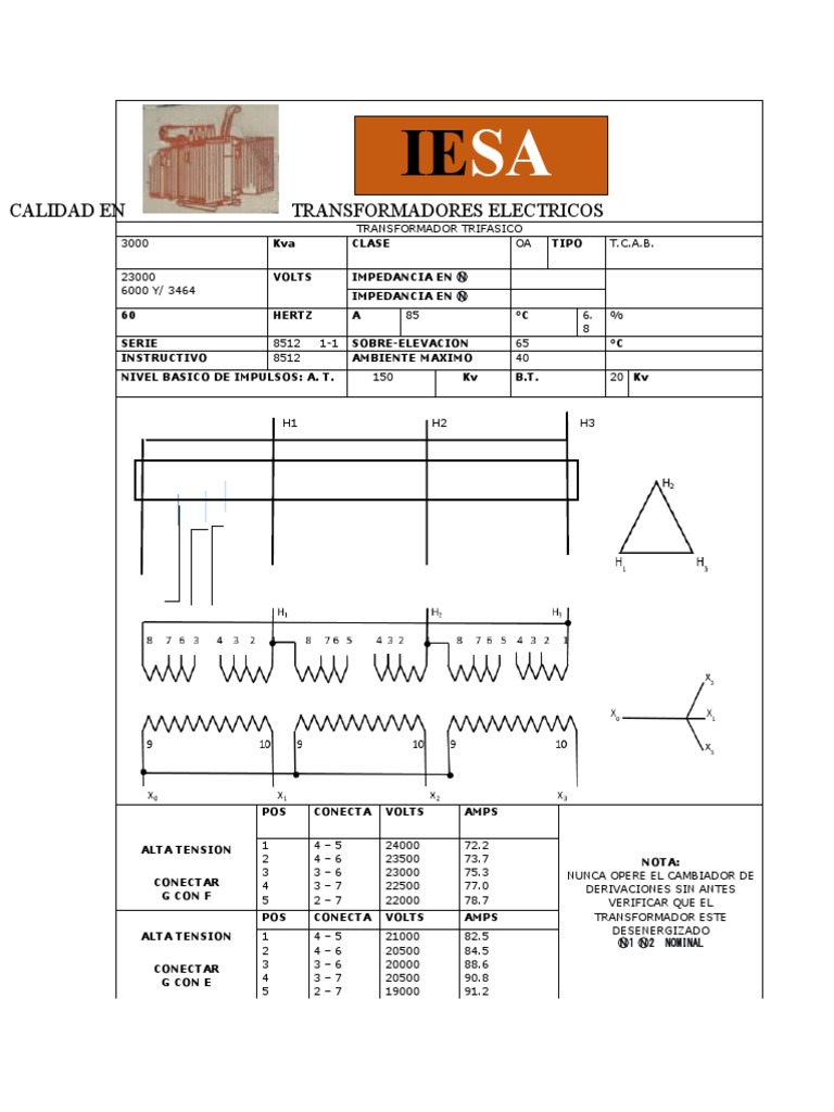Placas de Datos TRANFORMADOR | PDF | Ingenieria Eléctrica | Electricidad