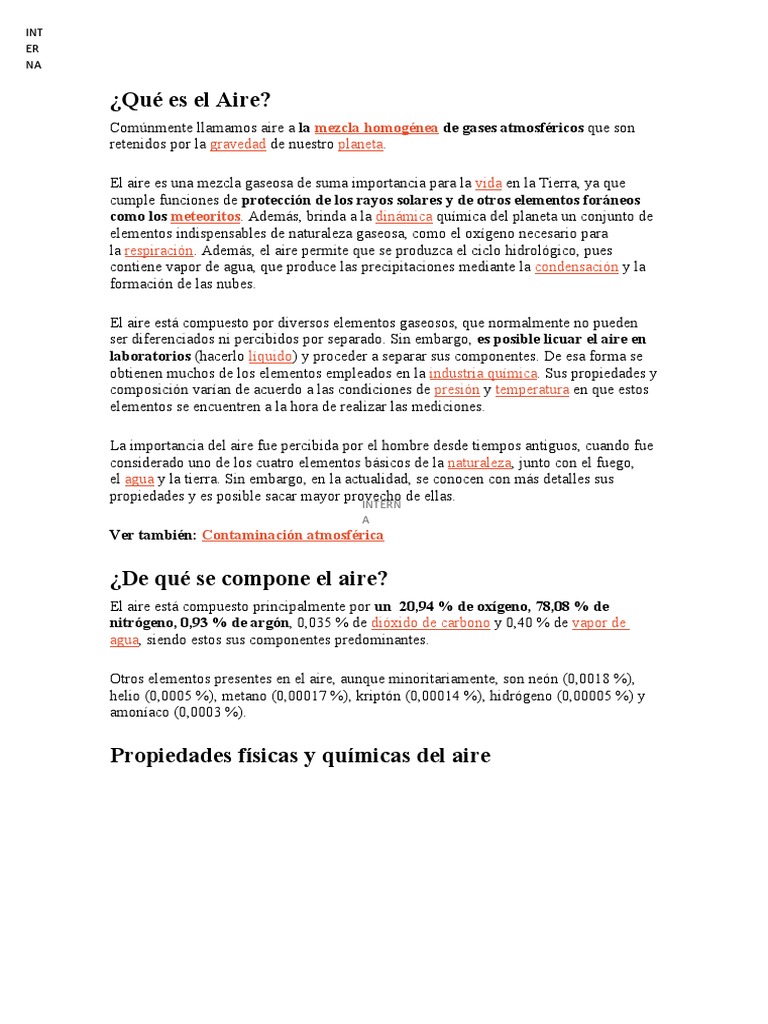 Qué Es El Aire | PDF | Atmósfera de tierra | Agua