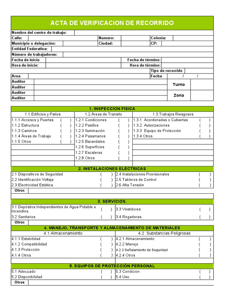 Recorridos de La Comisión de Seguridad e Higiene | PDF