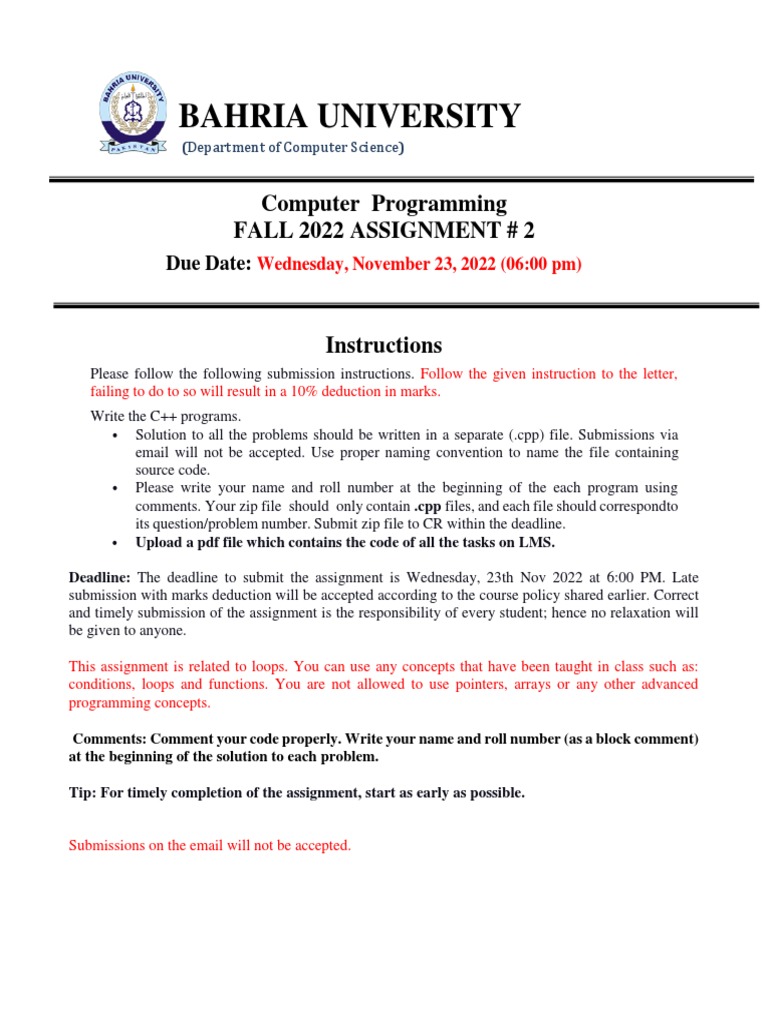 Bahria Assignment CP2 14112022 115917pm | PDF | Menu | Computer Program