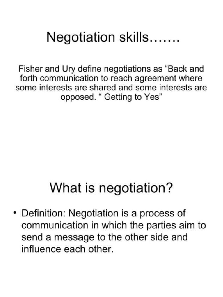 Negotiation Skills | PDF