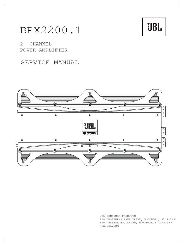 JBL bpx-2200.1 SM | PDF | Amplifier | Electrical Components
