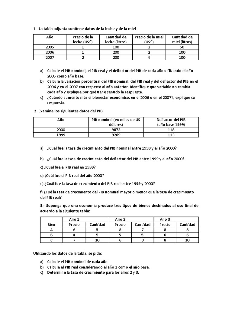Taller PIB - Contabilidad Nacional | PDF | Producto Interno Bruto | Economias