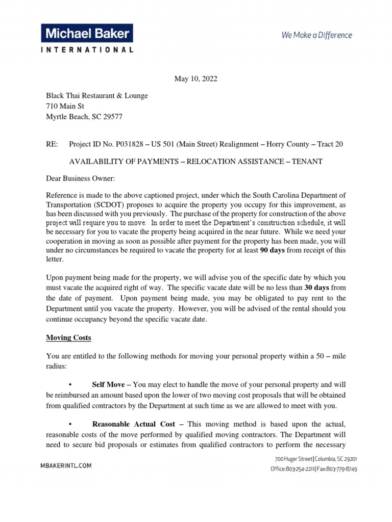 SCDOT Initial Notice | PDF | Expense | Payments