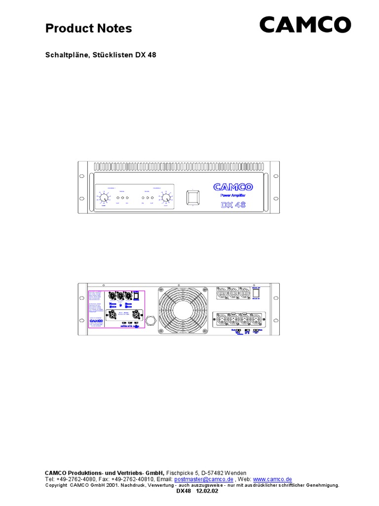 Camco dx48 | PDF