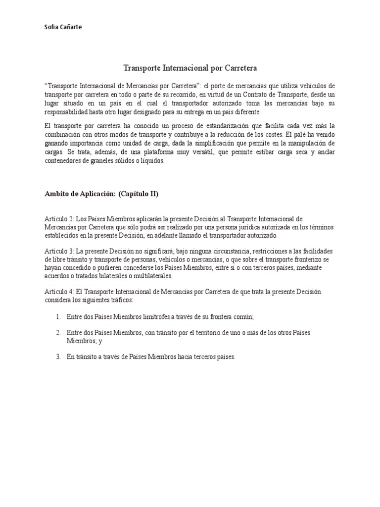 Tarea 4 - Transporte Internacional Por Carretera | PDF
