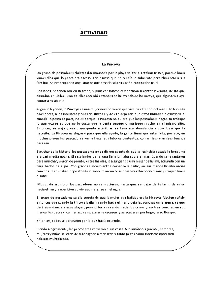 Leyenda La Pincoya | PDF