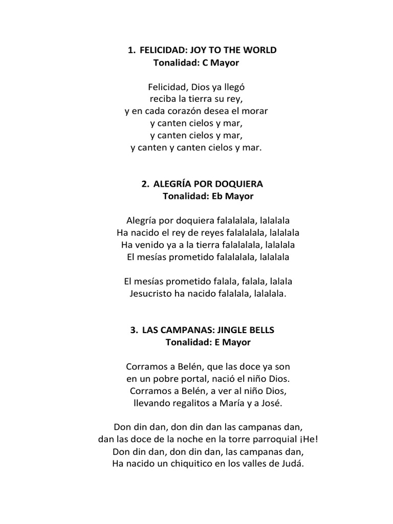 Popurri Villancicos Ingleses | PDF