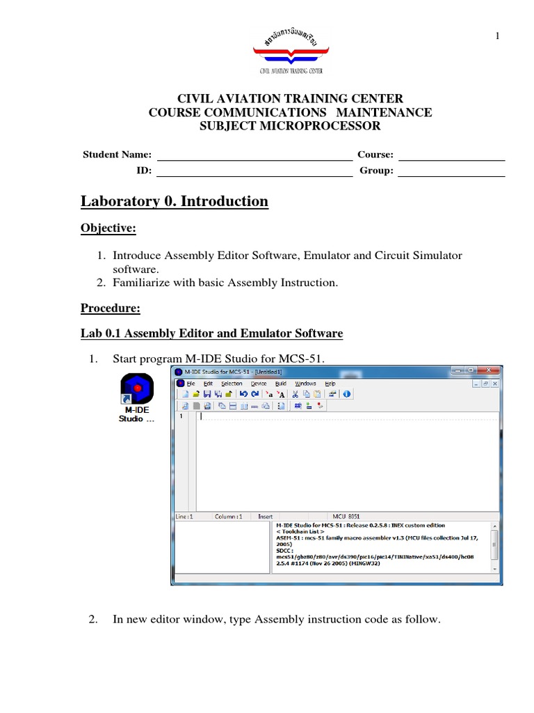 Introduction To Microcontrollers An Overview Of Assembly Language 9825