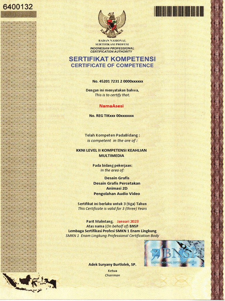 Draft-Sertifikat-Kompetensi MM | PDF