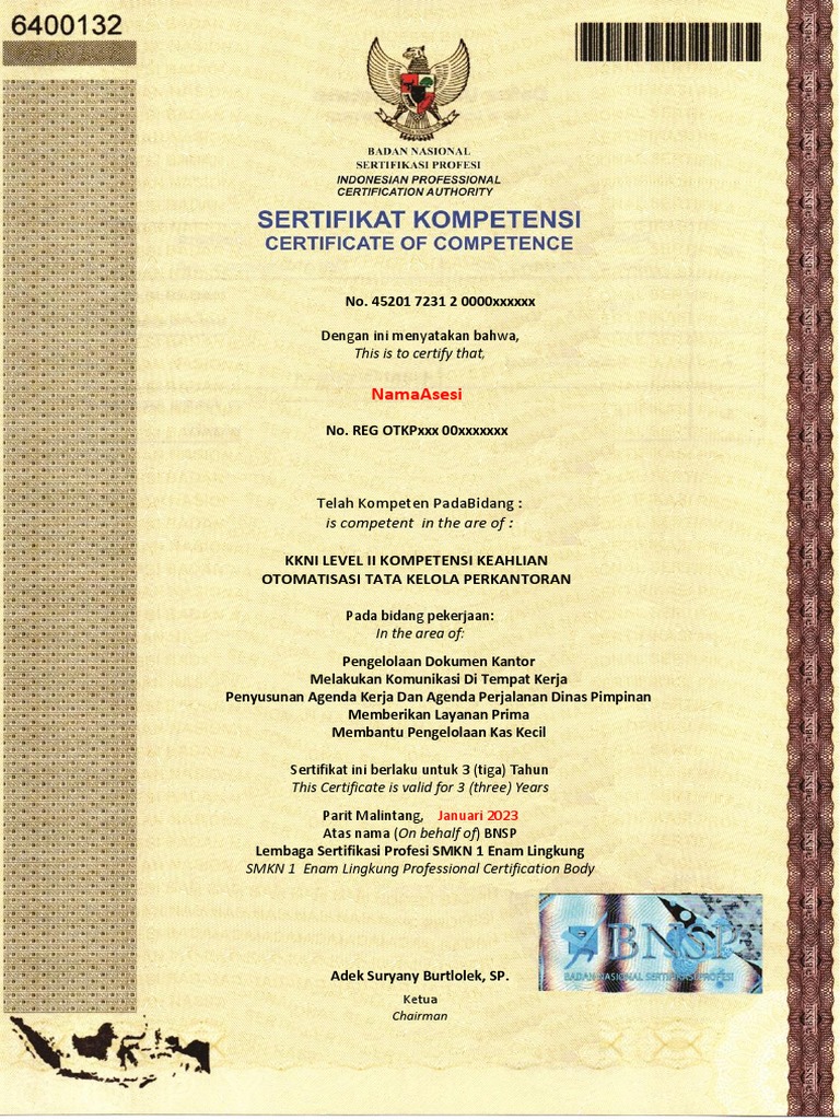 Draft-Sertifikat-Kompetensi OTKP | PDF