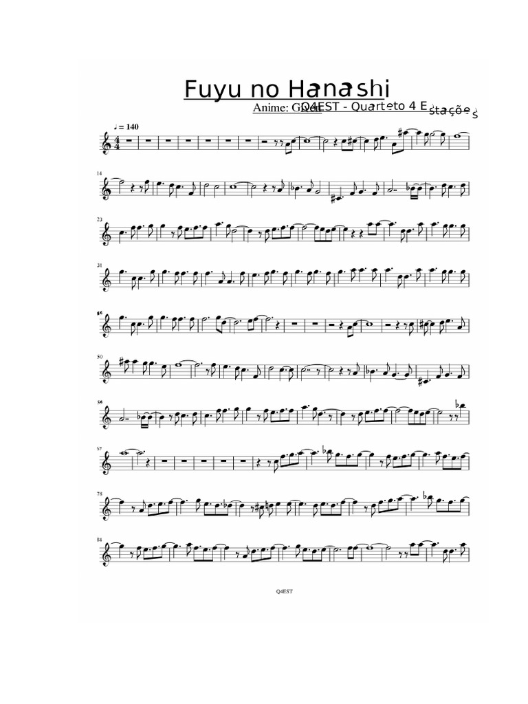 Fuyu no Hanashi- violín partitura- Given ANIME | PDF