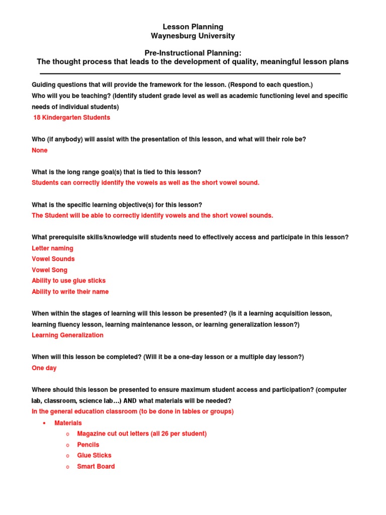 Lesson Plan Vowel Posters | PDF | Lesson Plan | Educational Assessment