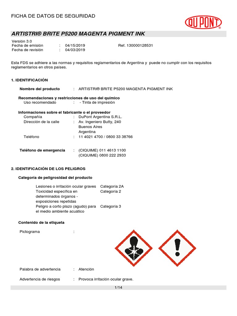 P5200 Dupont | PDF | Química