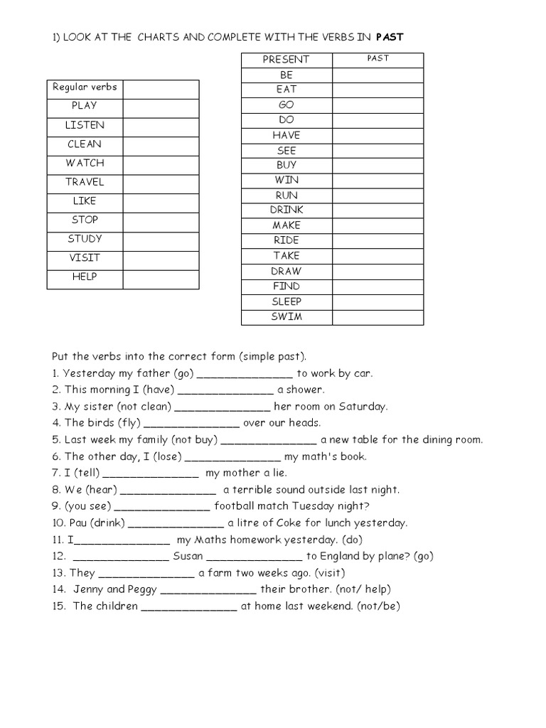 Past Simple For Kids | PDF