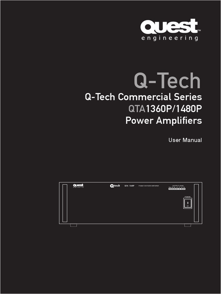 70v 100v Lines Q-Tech - Manual - PowerAmp - 360 - 480 | PDF | Loudspeaker | Amplifier