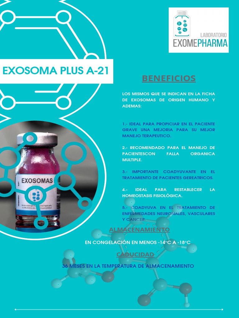 FICHA TECNICA EXOSOMA PLUS A-21 EXOME PHARMA | PDF | Medicina CLINICA ...