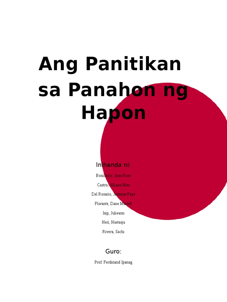 Panahon NG Hapon | PDF