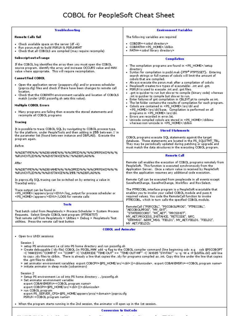 CS-Cobol for People Soft | Compiler | Areas Of Computer Science