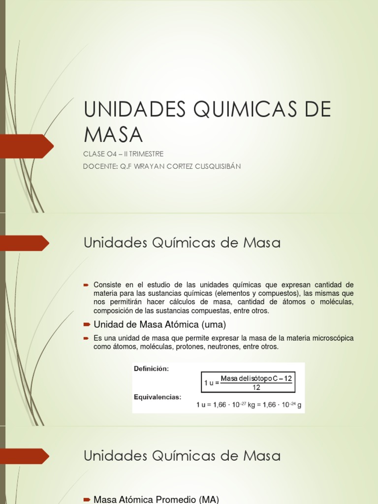 Unidades Quimicas de Masa-05 | PDF | Mole (Unidad) | Química