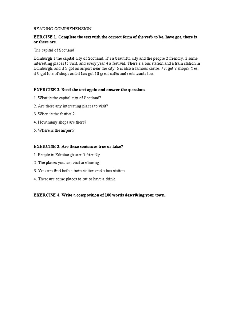 READING COMPREHENSION 1º Eso LUCÍA | PDF