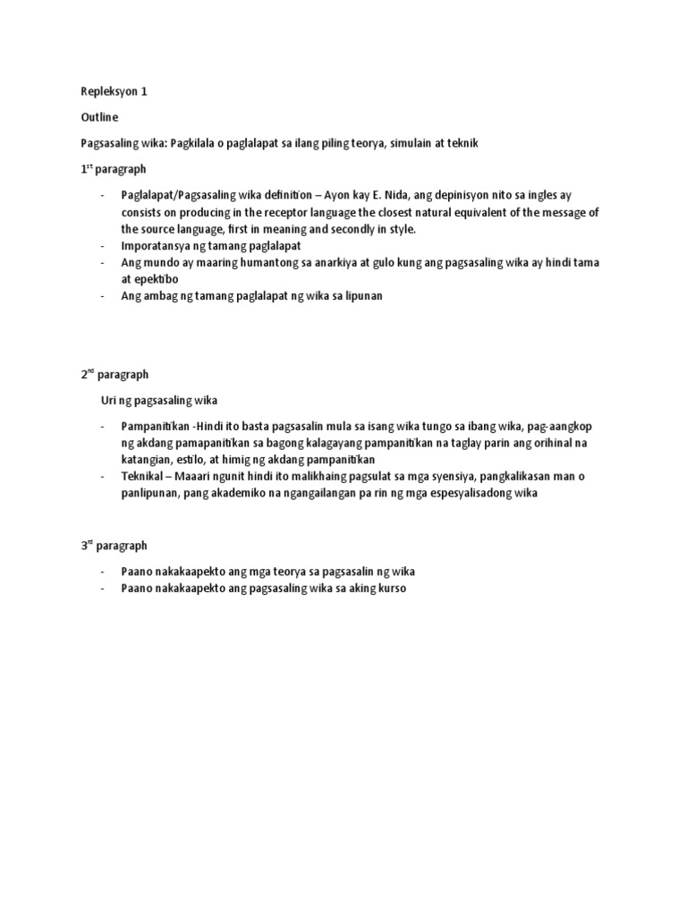 Repleksyon 1 | PDF