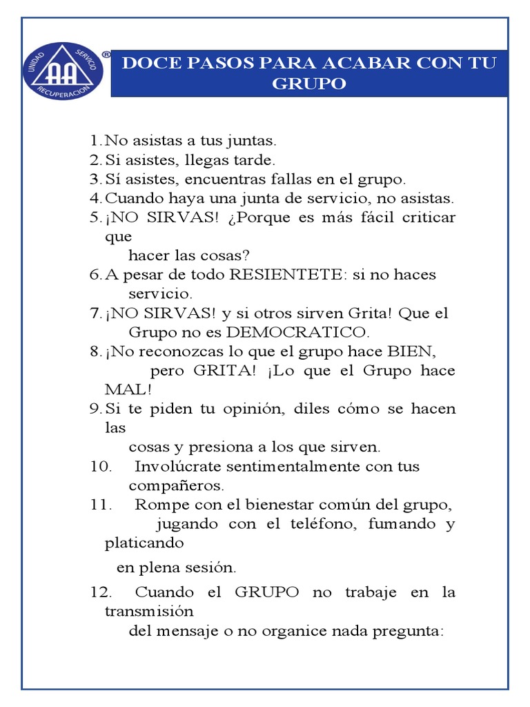 12 Pasos | PDF | Estilo de vida