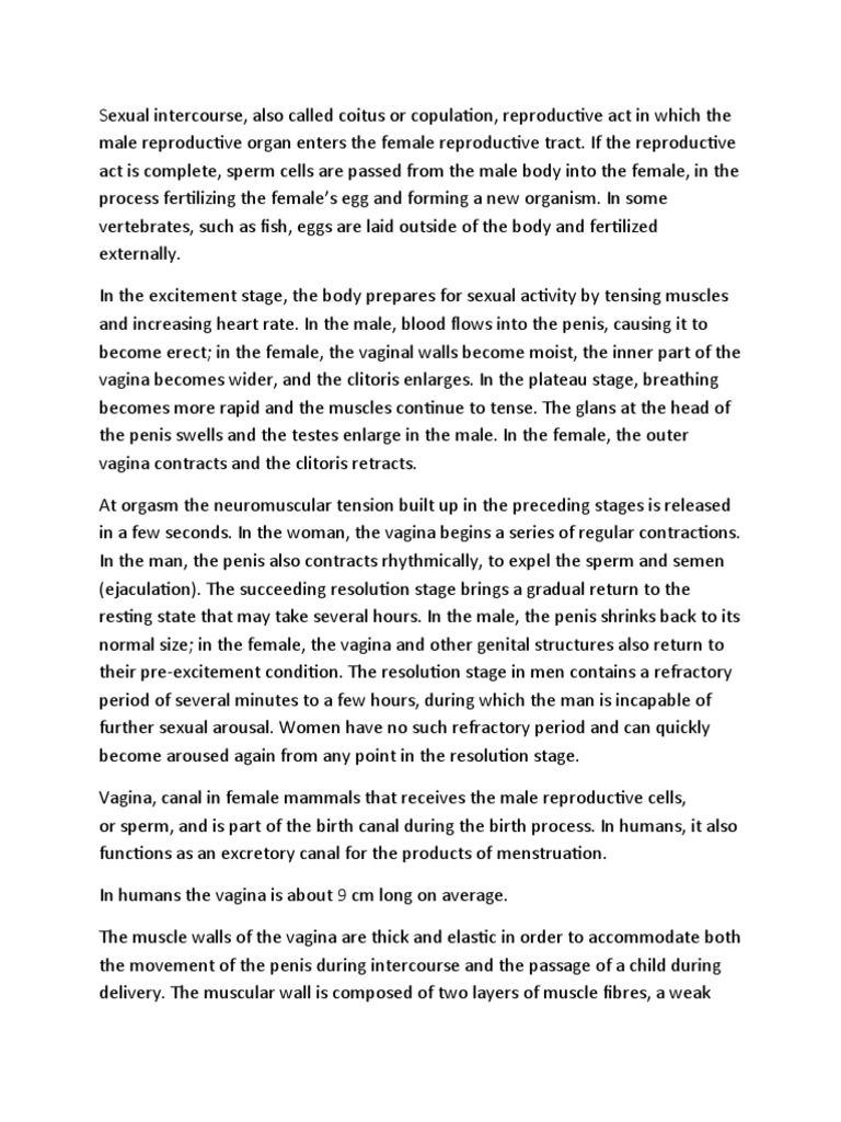 Sexual Intercourse | PDF | Vagina | Reproductive System