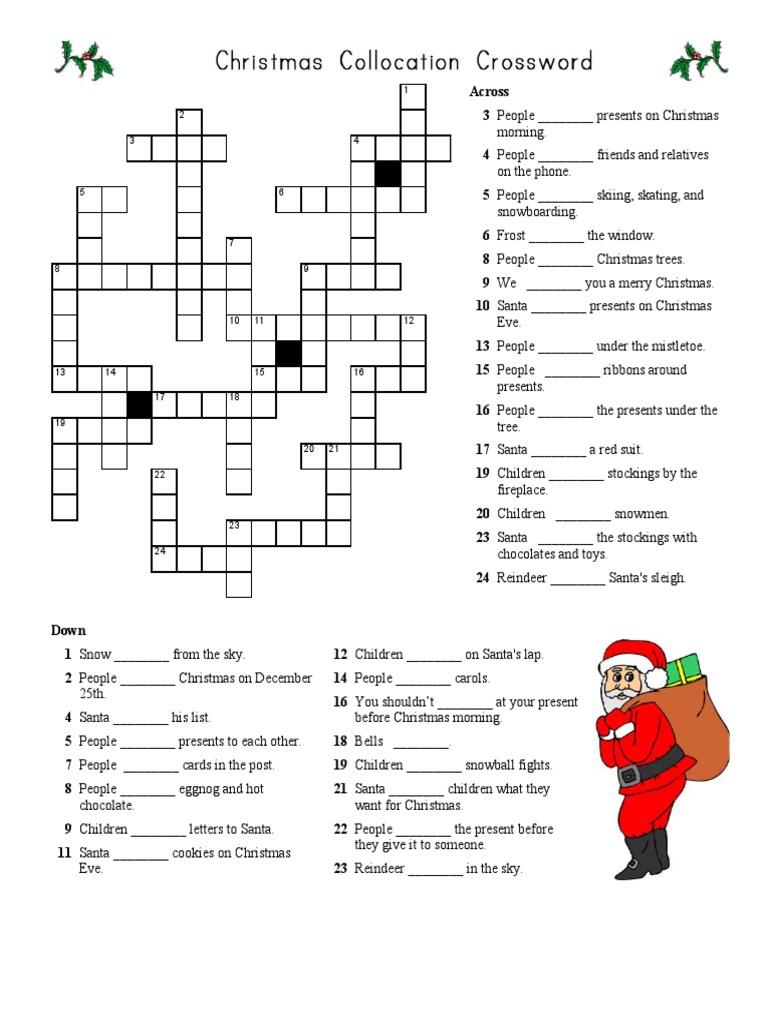 Christmas Collocation Crossword | PDF | Santa Claus | Christmas