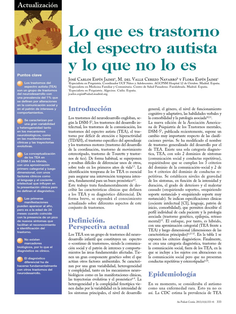Lo Que Es Trastorno Del Espectro Autista y Lo Que No Lo Es | PDF | Espectro autista ...