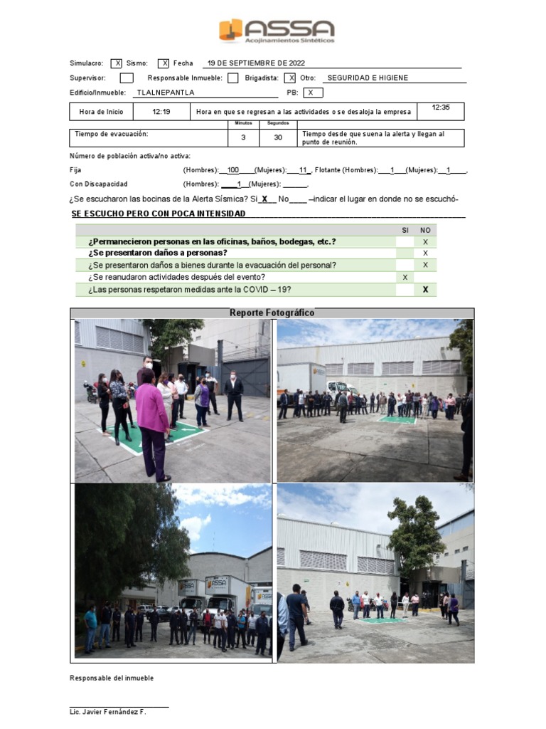 Bitacora de Simulacro | PDF