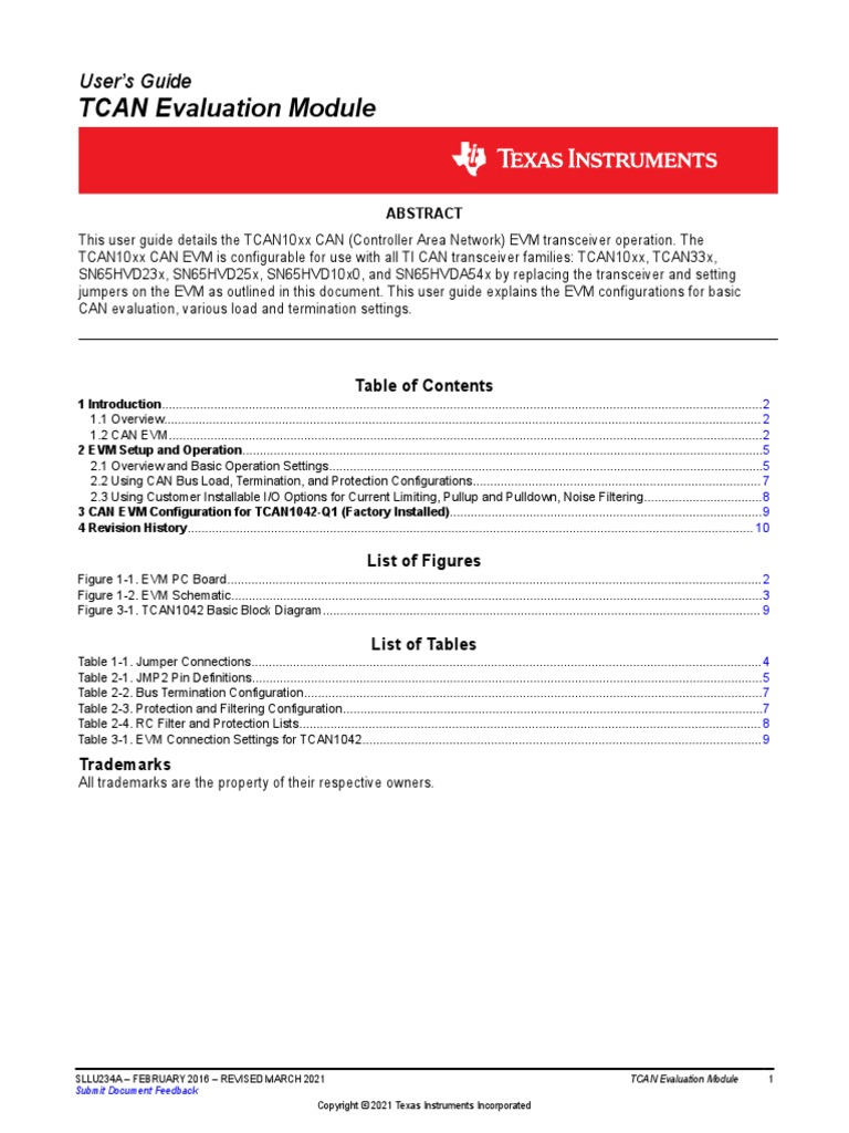 TCAN Evaluation Module (Rev. A) | PDF | Resistor | Software