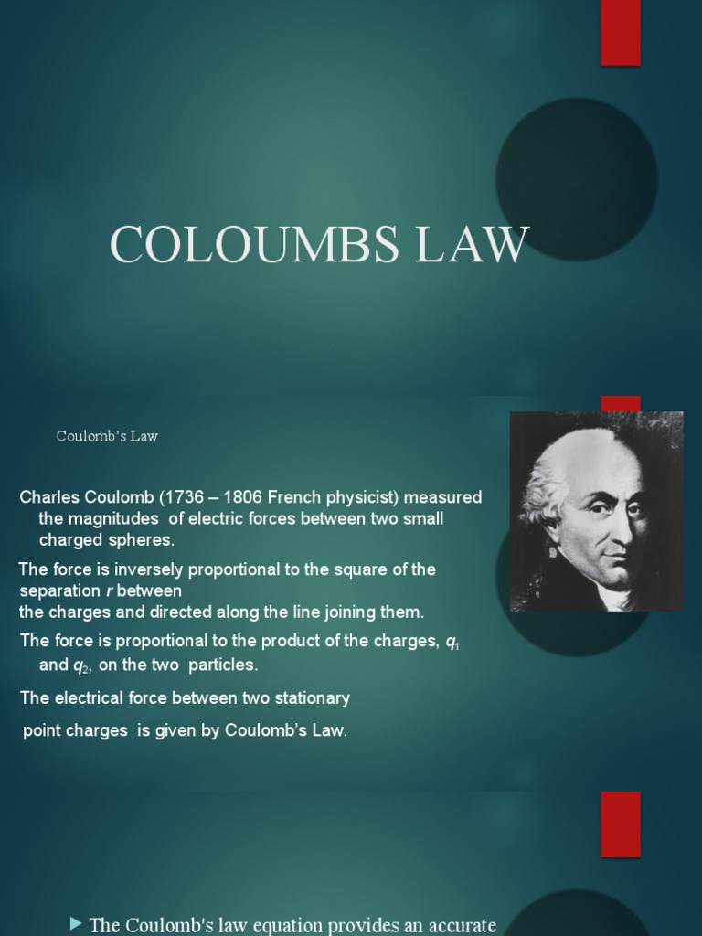 Coloumbs Law | PDF | Electric Charge | Force